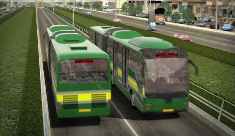 PM Nawaz lays foundation stone of Green Line Bus service in Karachi ...