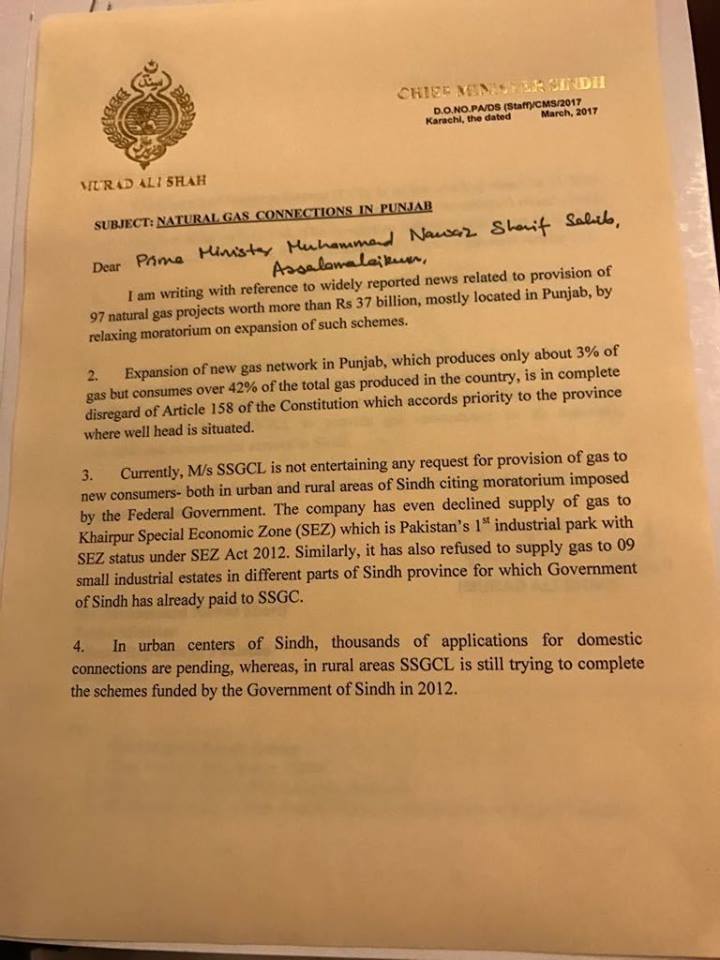Sindh CM warns center gas schemes for Punjab may affect national ...