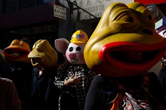 Pepe and protest pig: Internet memes come to life at Hong Kong rally ...